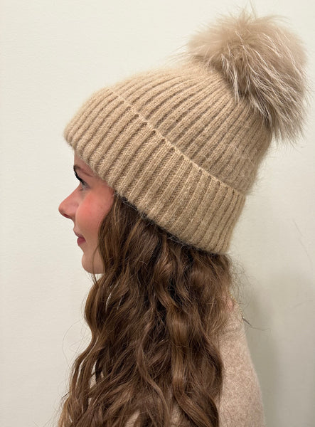 LR Ang/Wool Hat, Tan – Melly