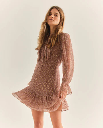 Robin Mini Dress, Primrose Floral Nutmeg – Melly